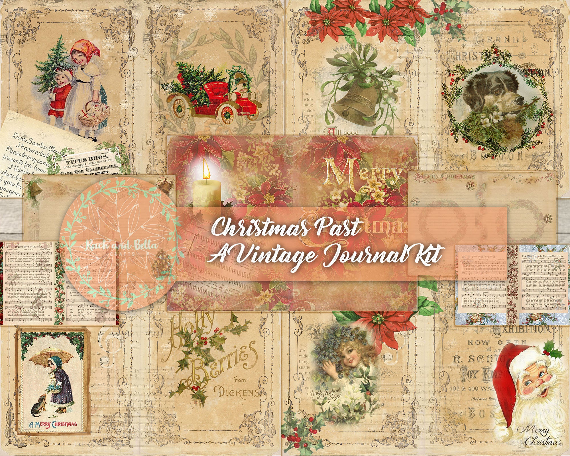 Beautiful Printable Junk Journal Kit Ephemera Pack Vintage - Etsy