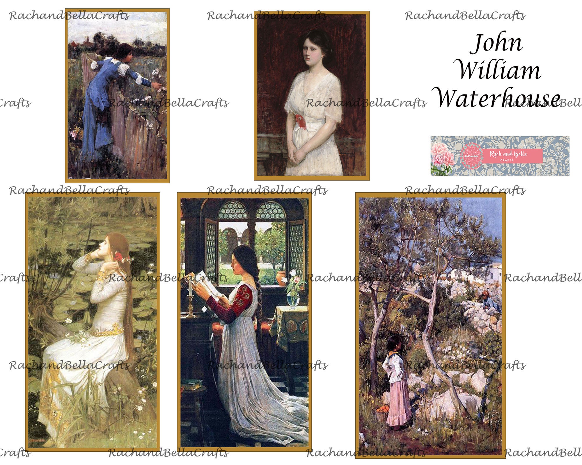 John William Waterhouse Ephemera Cards - Junk Journal Printables ...