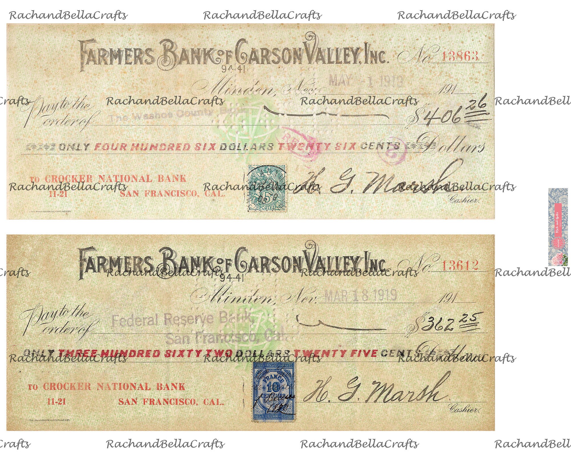 Vintage Bank Cheques and Receipts Ephemera Junk Journal Kit - Junk ...