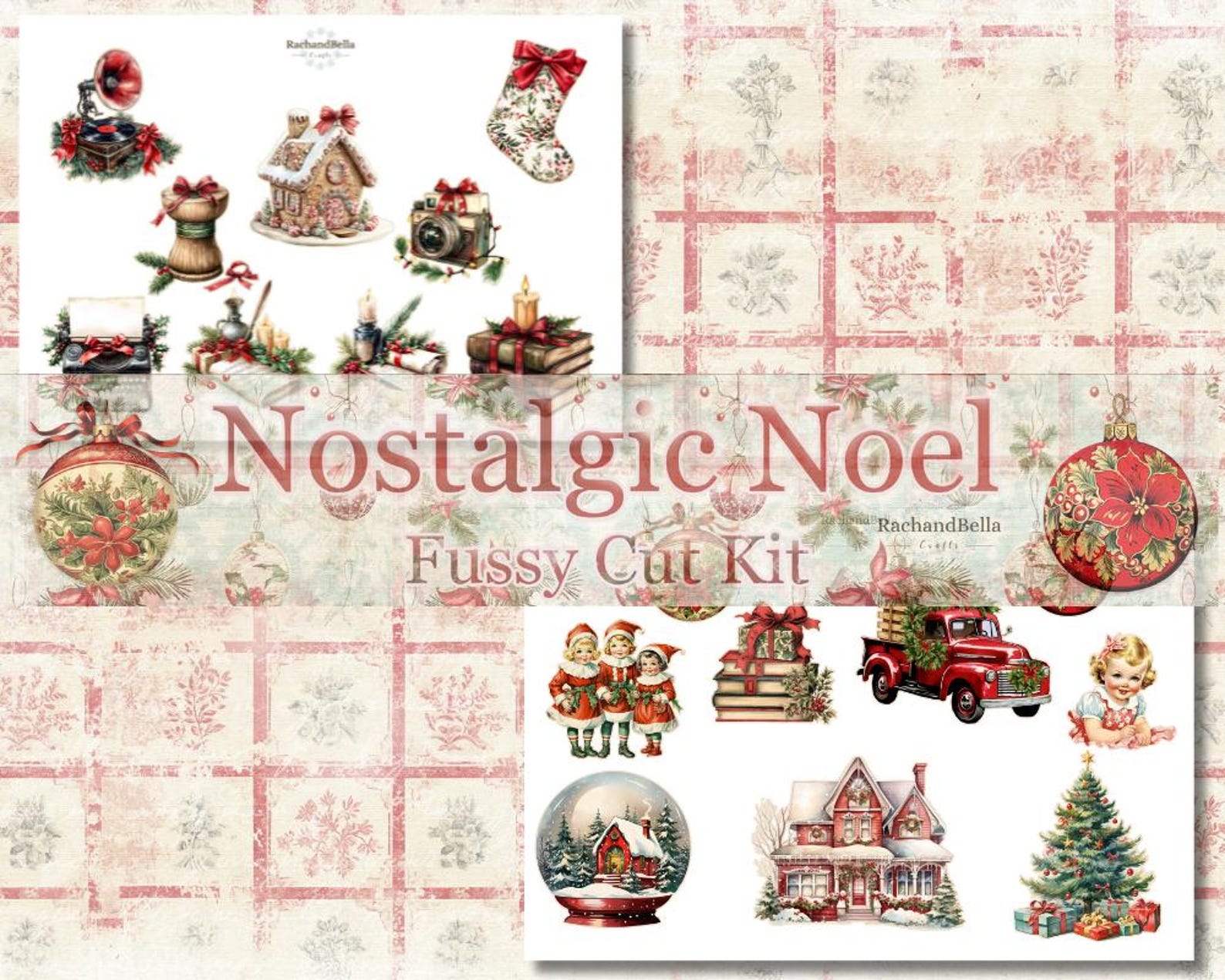 Nostalgic Noel Christmas Fussy Cut Kit - Junk Journal Pages ...