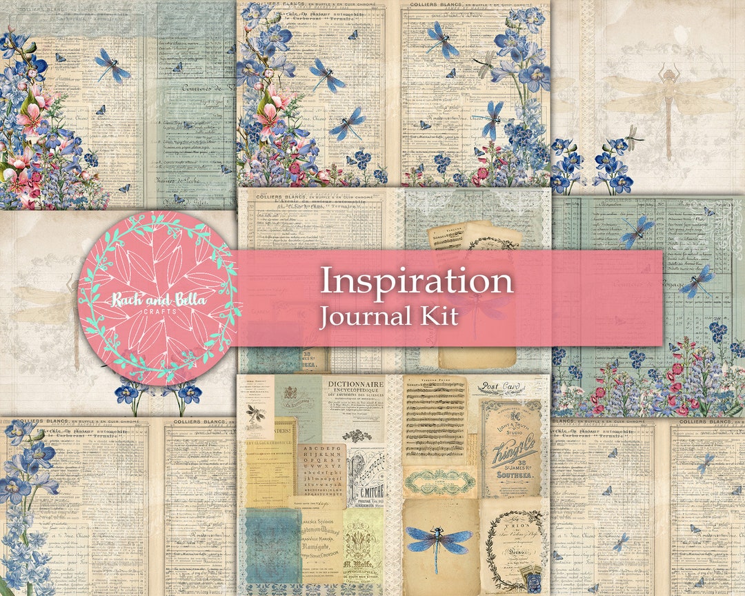 Dragonfly Junk Journal Kit – Botanical Ephemera, Printable Pages ...