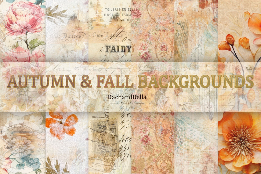 AUTUMN / FALL Backgrounds Kit Verticle Papers Digital Journal Pages ...