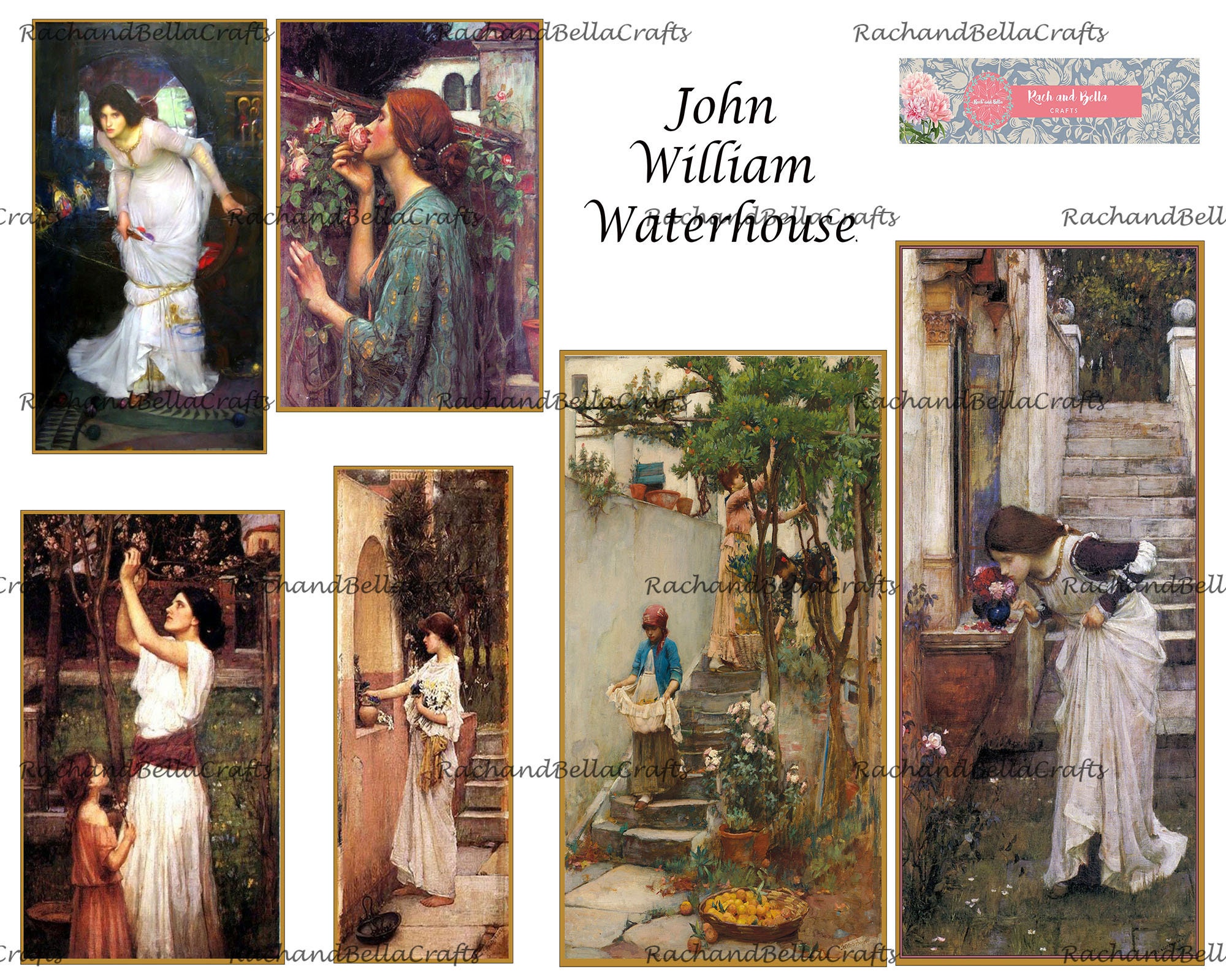 John William Waterhouse Ephemera Cards - Junk Journal Printables ...