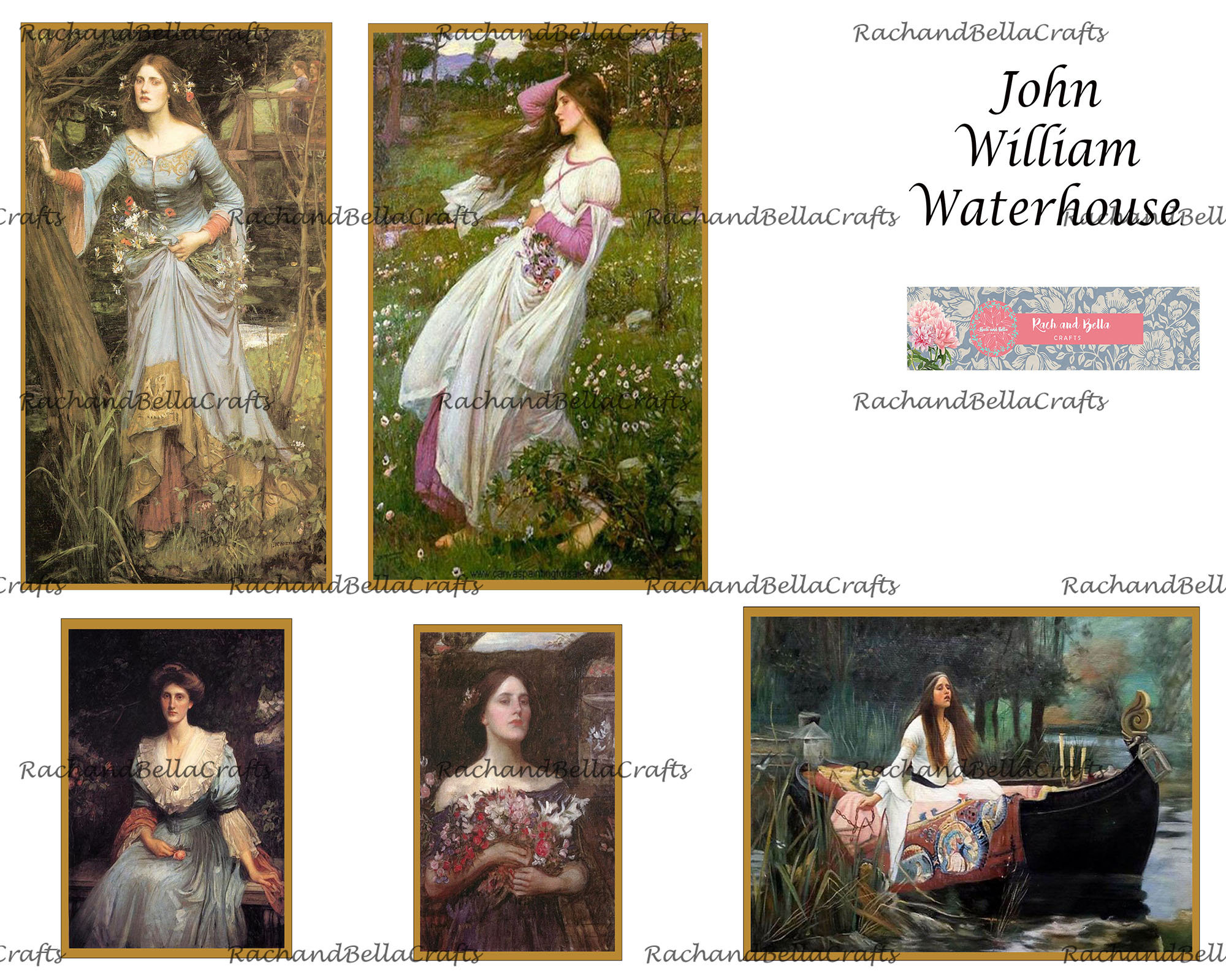 John William Waterhouse Ephemera Cards - Junk Journal Printables ...