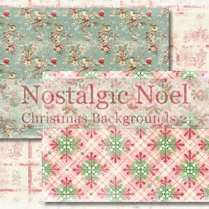 Nostalgic Noel Christmas Backgrounds Set 2 - Junk Journal Pages, Scrapbooking - Etsy