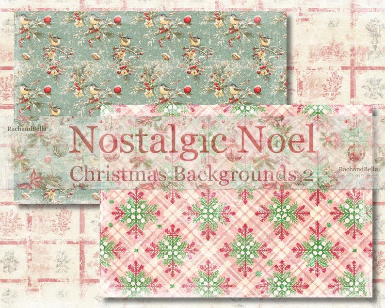 Nostalgic Noel Christmas Backgrounds Set 2 - Junk Journal Pages ...