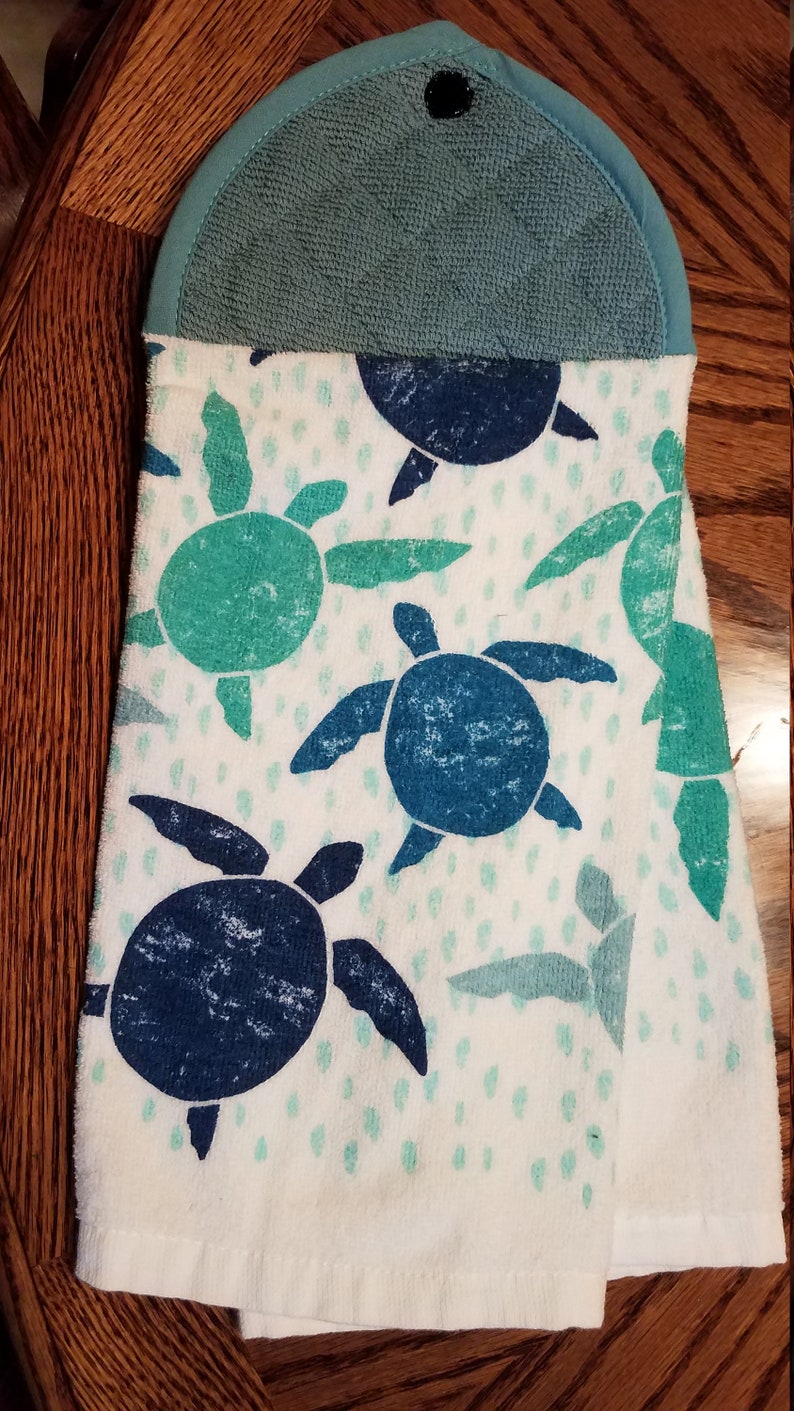 Colorful Sea Turtles. Magnetic Kitchen Hand Tea Towels. Hang Them on ...