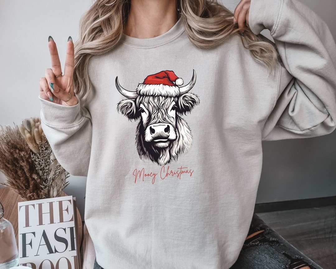 Christmas Highland Cow Sweatshirt Cow Lovers Crewneck Highland - Etsy