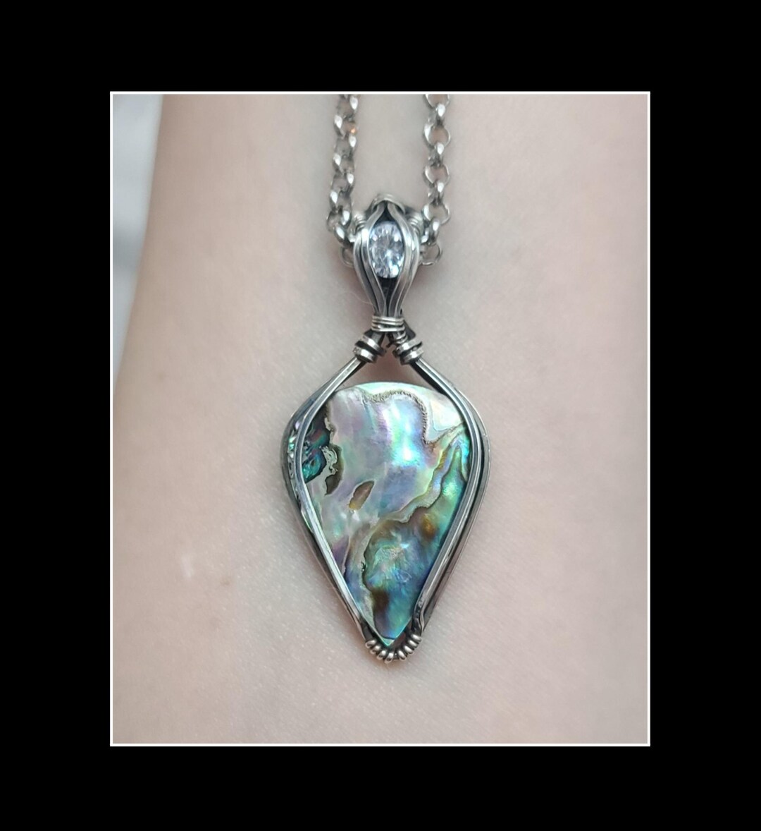 Abalone Pendant in Solid Sterling Silver - Etsy