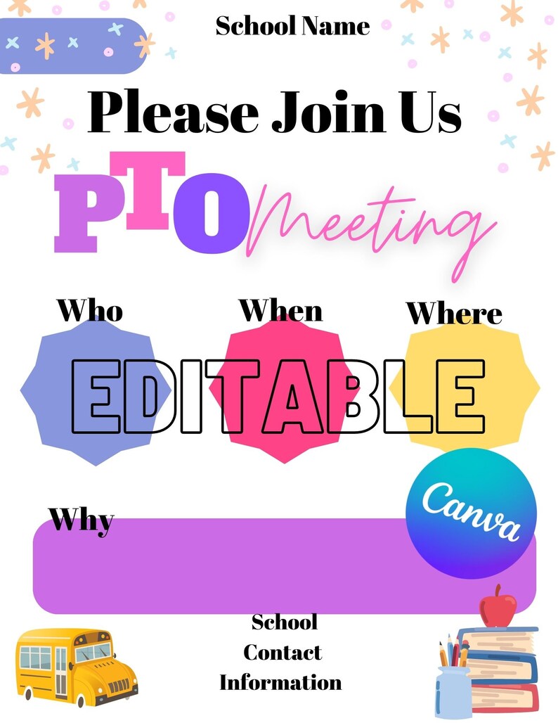 PTO FLYER -editable - Printable - Etsy