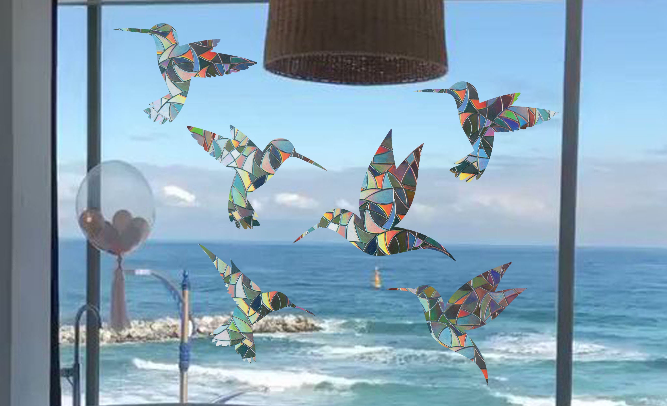 Hummingbirds Window Rainbow Suncatcher Windows Bird Strike Prevention ...