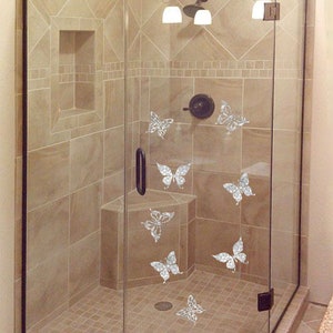 Butterfly 3D Diamond Cut Glass Awareness Sticker Set of 8 / Window ...