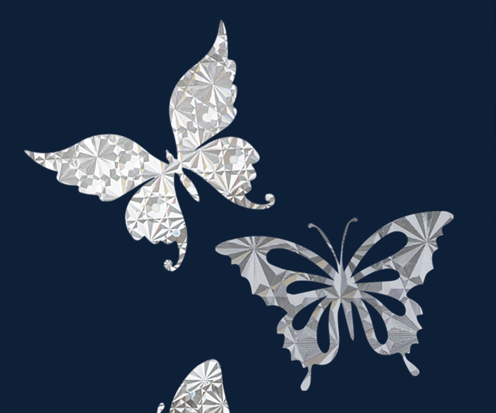 Butterfly 3D Diamond Cut Glass Awareness Sticker Set of 8 / Window ...