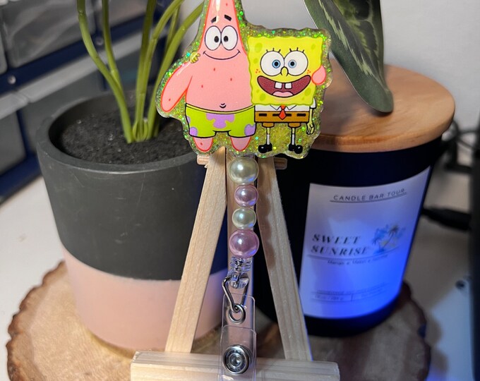 Spongebob Badge Holder Nurse Badge, Work Badge Reel, Cute Badge, Funny ...