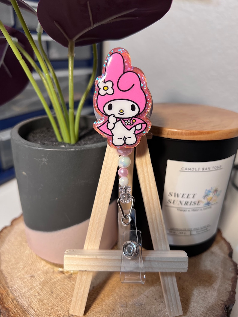 My Melody Hello Kitty Badge Holder Nurse Badge, Work Badge Reel, Cute ...