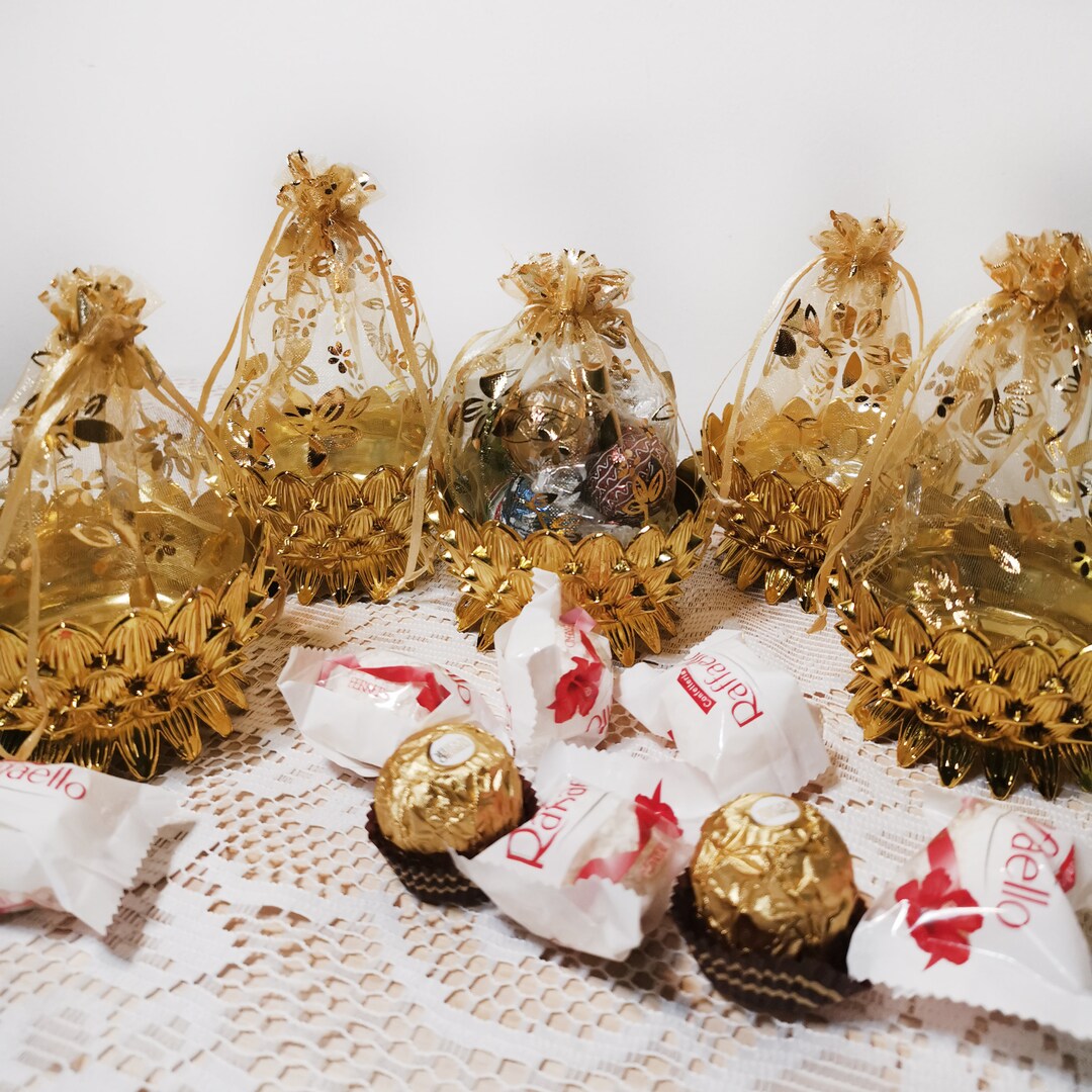 Party Favor Fillable Gold Flower Candy Favor for Kids Baby Shower ...