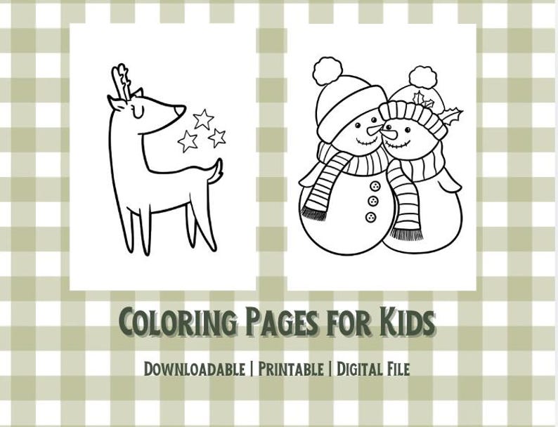 10 Printable Christmas Coloring Pages | Cute Kid Friendly Downloadable ...