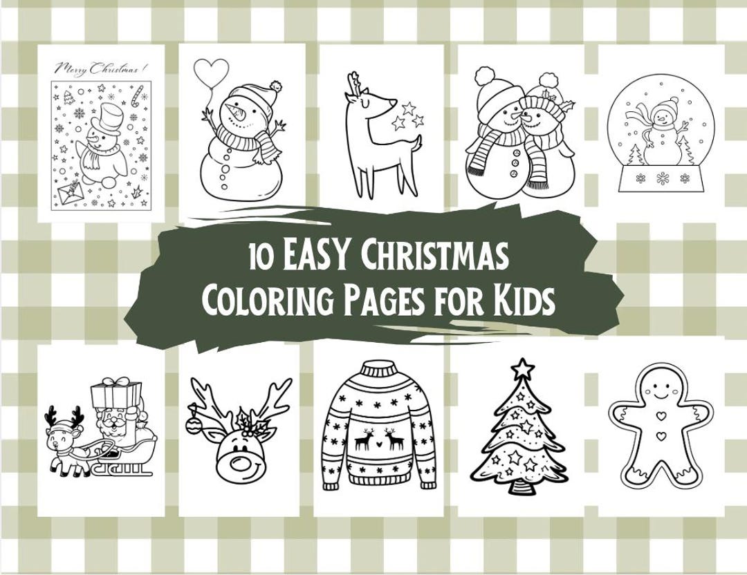 10 Printable Christmas Coloring Pages | Cute Kid Friendly Downloadable ...