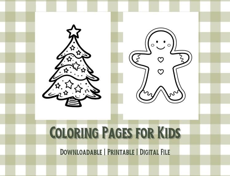 10 Printable Christmas Coloring Pages | Cute Kid Friendly Downloadable ...