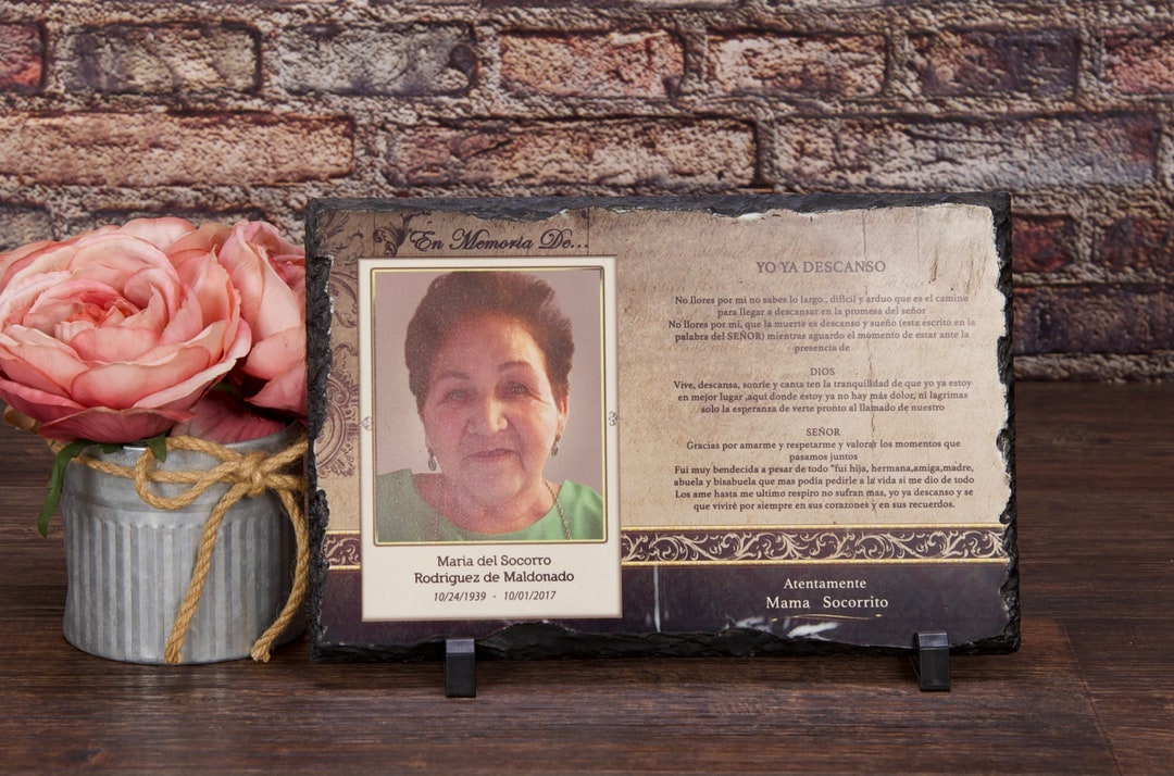 En Memoria De, in Loving Memory Of, Personalized Photo Slate Different ...