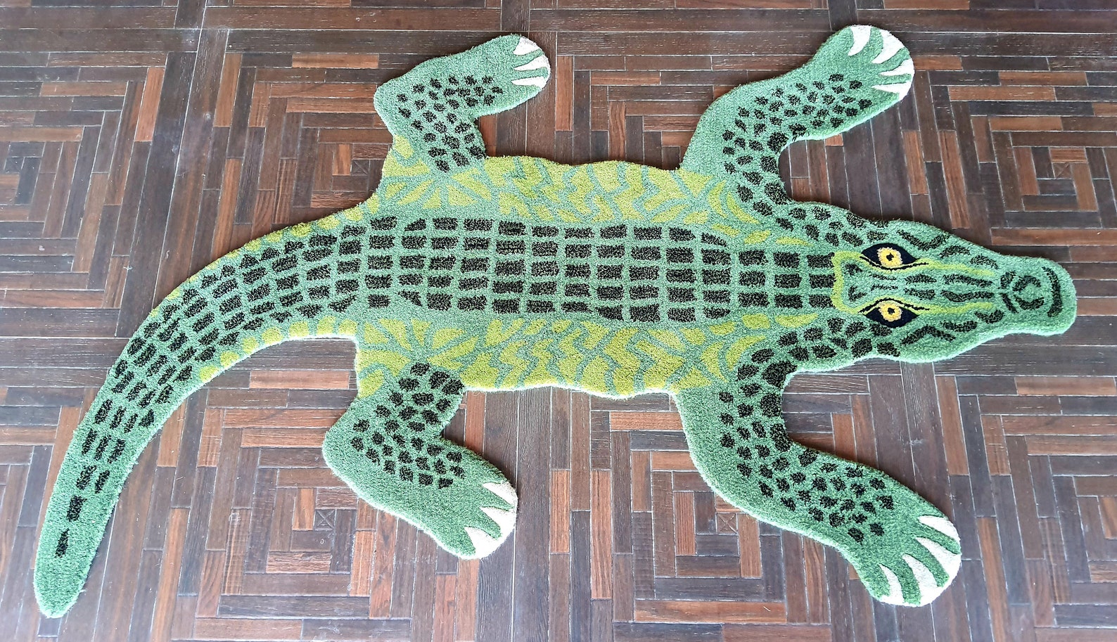 HAND TUFTED ALLIGATOR Skin Wool Carpet Decorative Rugs | Etsy