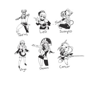 Fairy Tail Lucy Heartfilia Zodiac Star Dress Removable Decal let Me ...