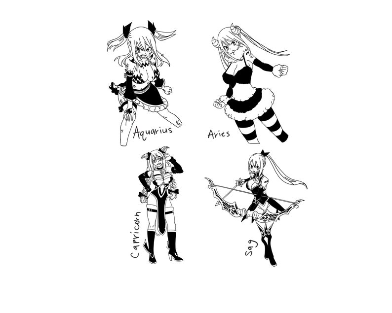 Fairy Tail Lucy Heartfilia Zodiac Star Dress Removable Decal - Etsy