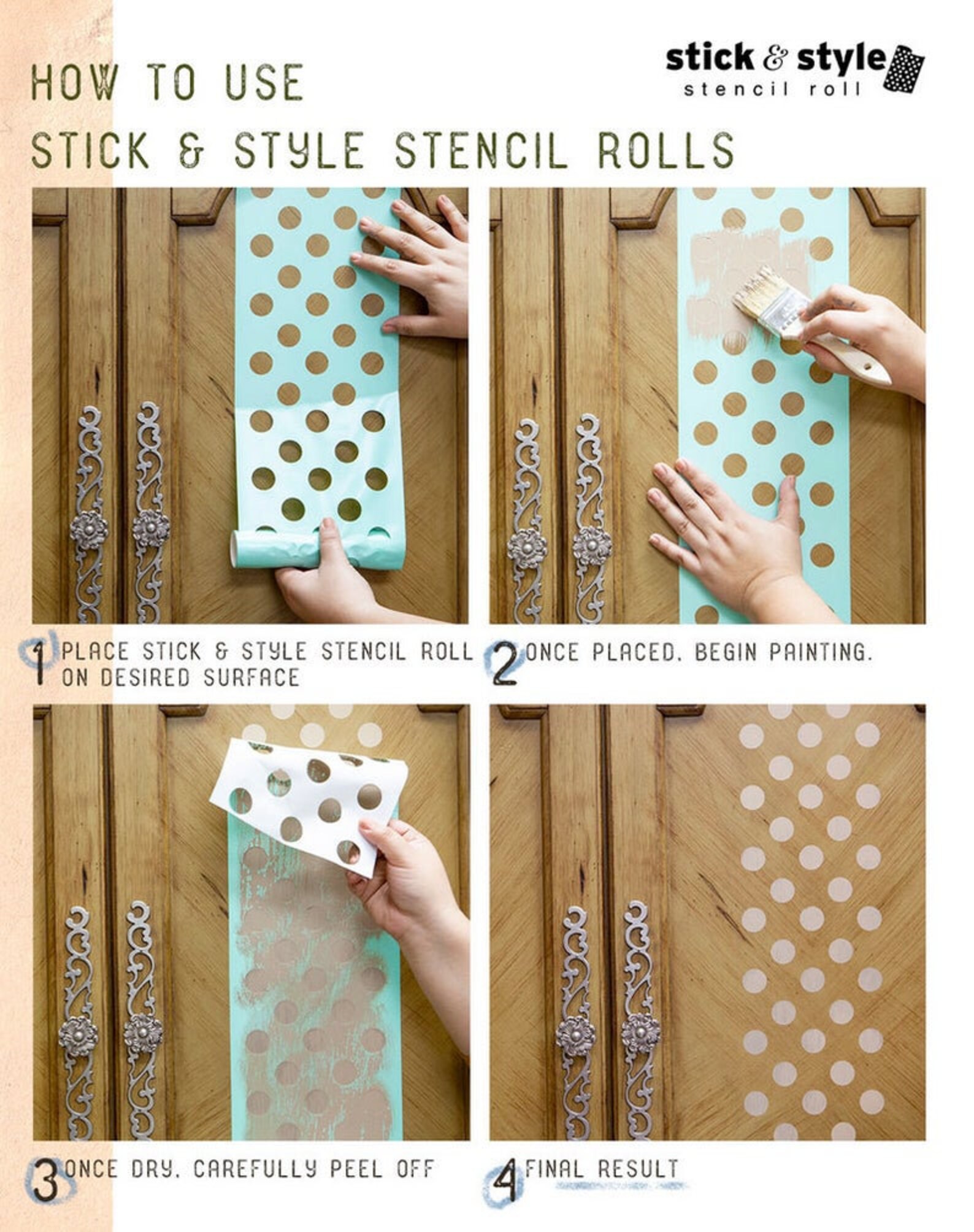 Multi Large Dot Stick and Style Stencil Roll Redesign With | Etsy