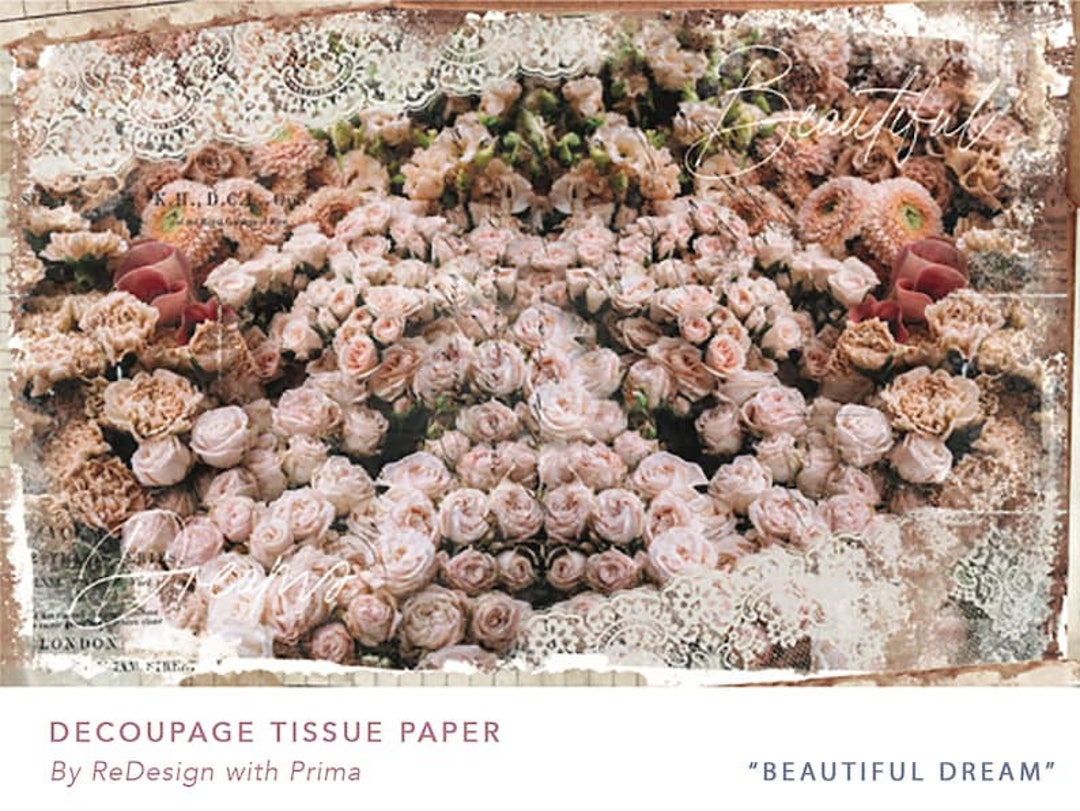 Beautiful Dream Decoupage Tissue Paper 2 Sheet Redesign by Prima Same ...