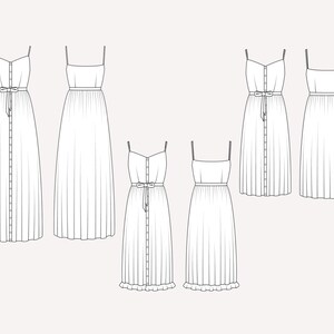 Maxi Summer Strap Dress and Top, Instant Download PDF Sewing Pattern ...