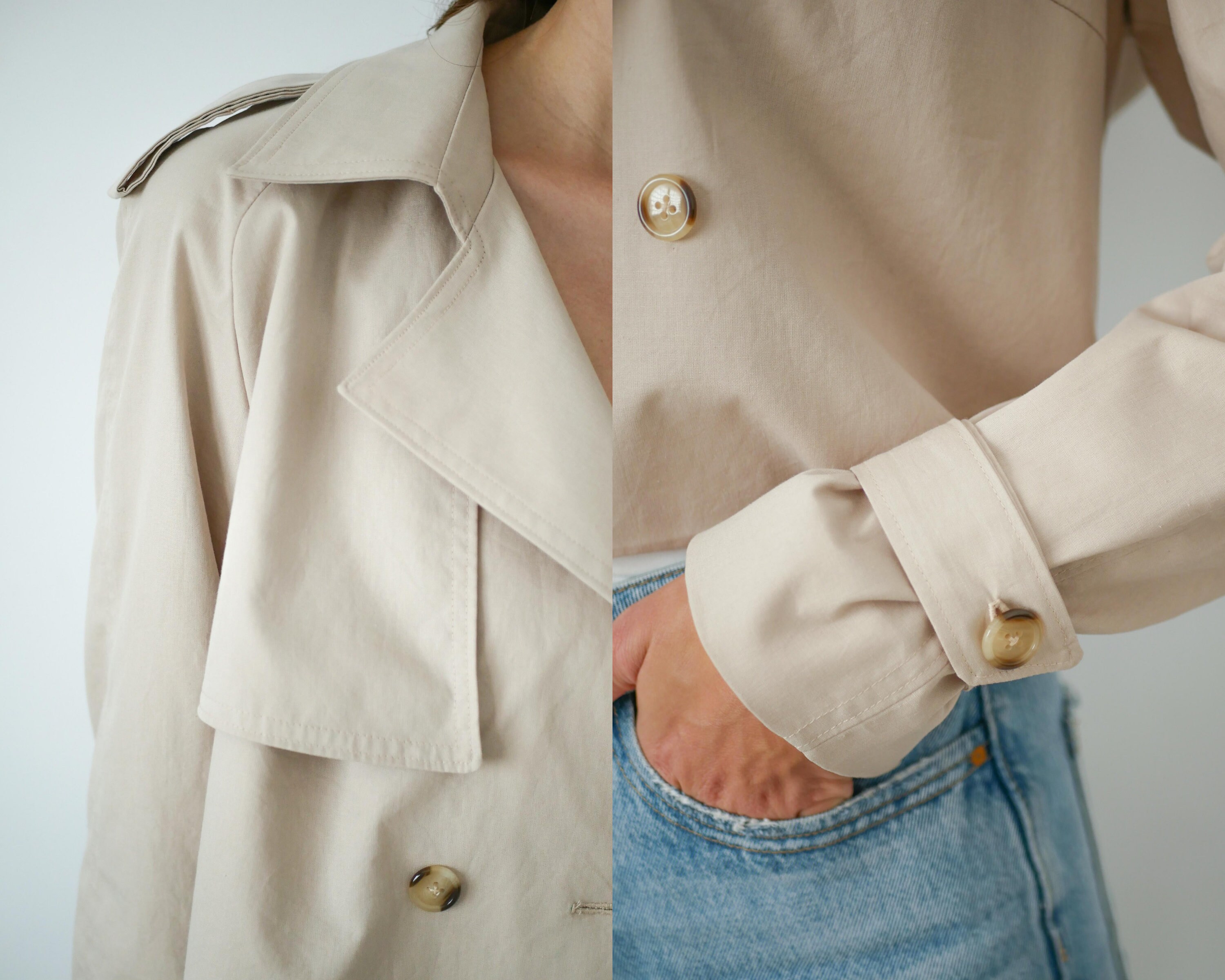 Cropped Trench Coat, Trench Jacket, PDF Sewing Pattern for Women, A4/US ...