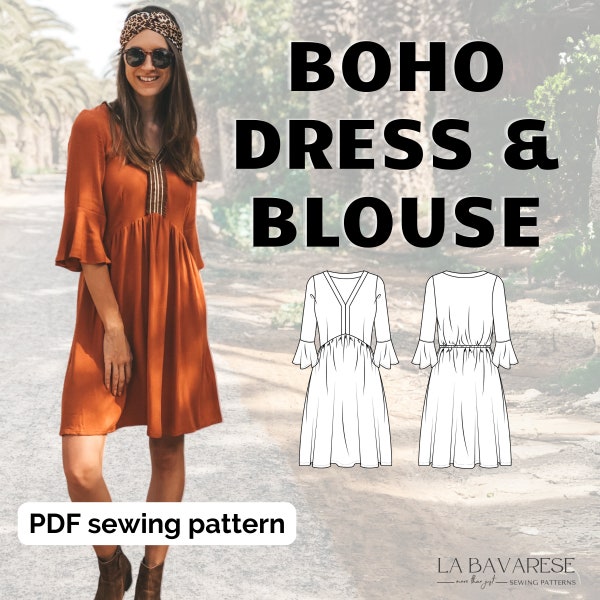 Hippie Dress Pattern - Etsy