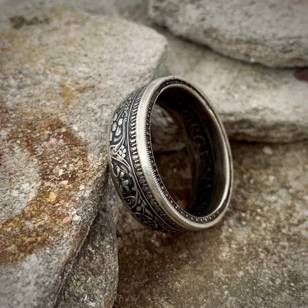 Vintage One Rupee Silver Coin Ring, Handmade - Etsy