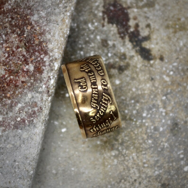 Serenity Prayer Coin Ring Alcoholic Addiction Recovery AA - Etsy