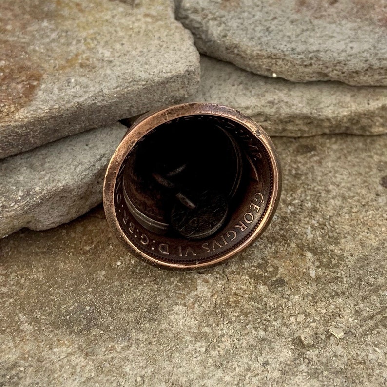 Coin Jewellery Vintage British Penny Bell. Gremlin Guardian - Etsy