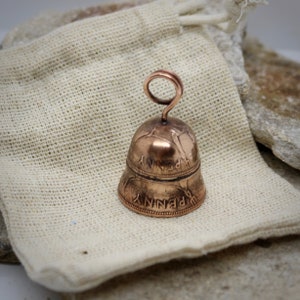 Coin Jewellery, Vintage British Penny Bell. Gremlin, Guardian Bell - Etsy