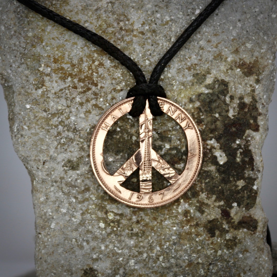 CND Peace Symbol Made From a British Half Penny - Etsy UK