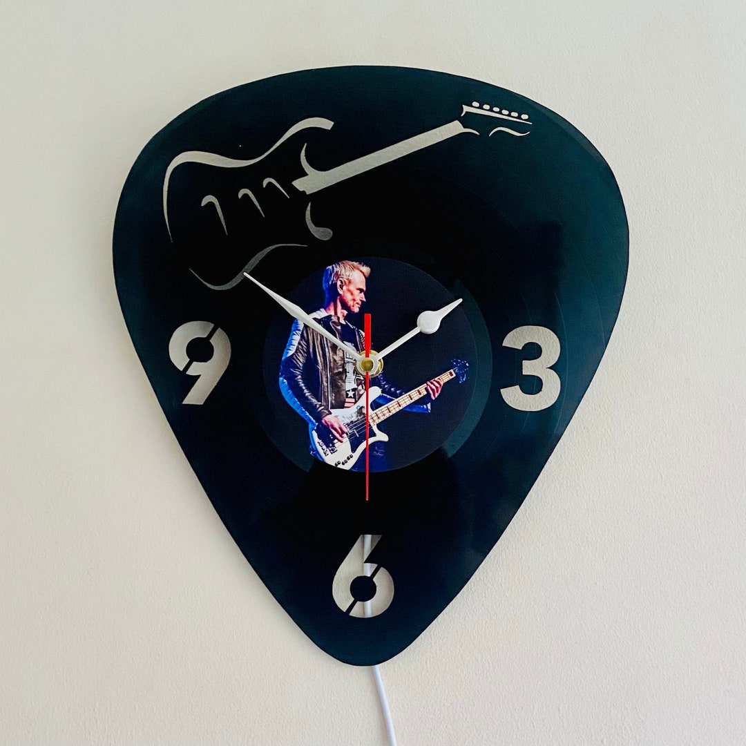 Guitar Plectrum Clock, Add Your Own Picture! Hand Cut From Recycled ...