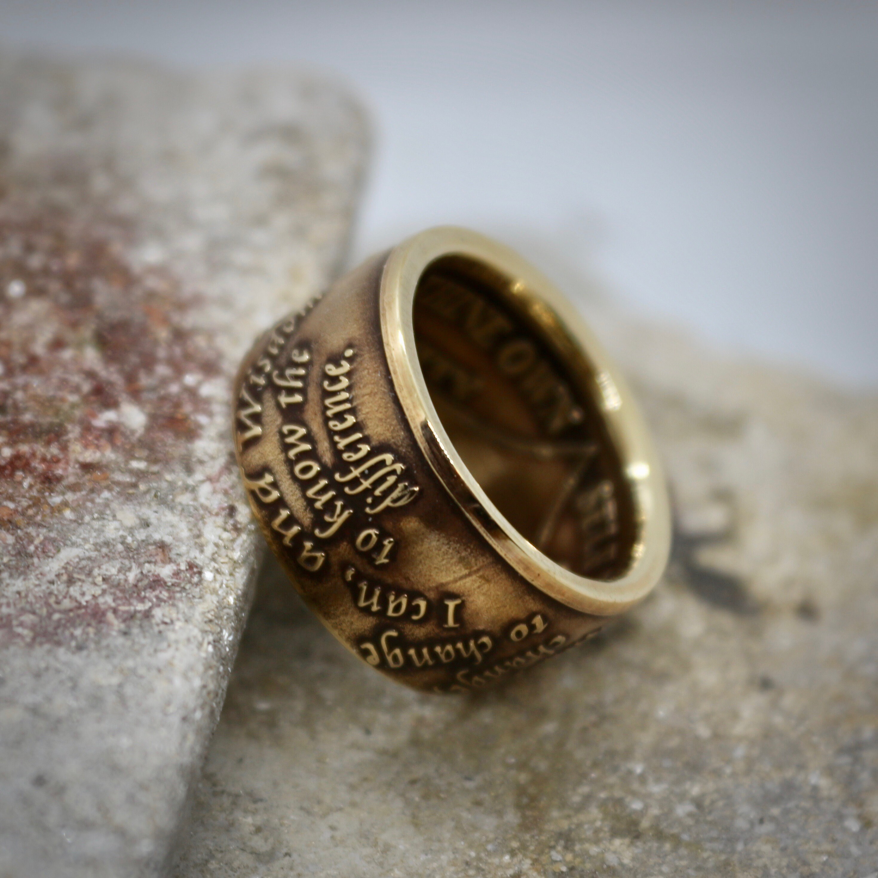 Serenity Prayer Coin Ring Alcoholic Addiction Recovery AA - Etsy