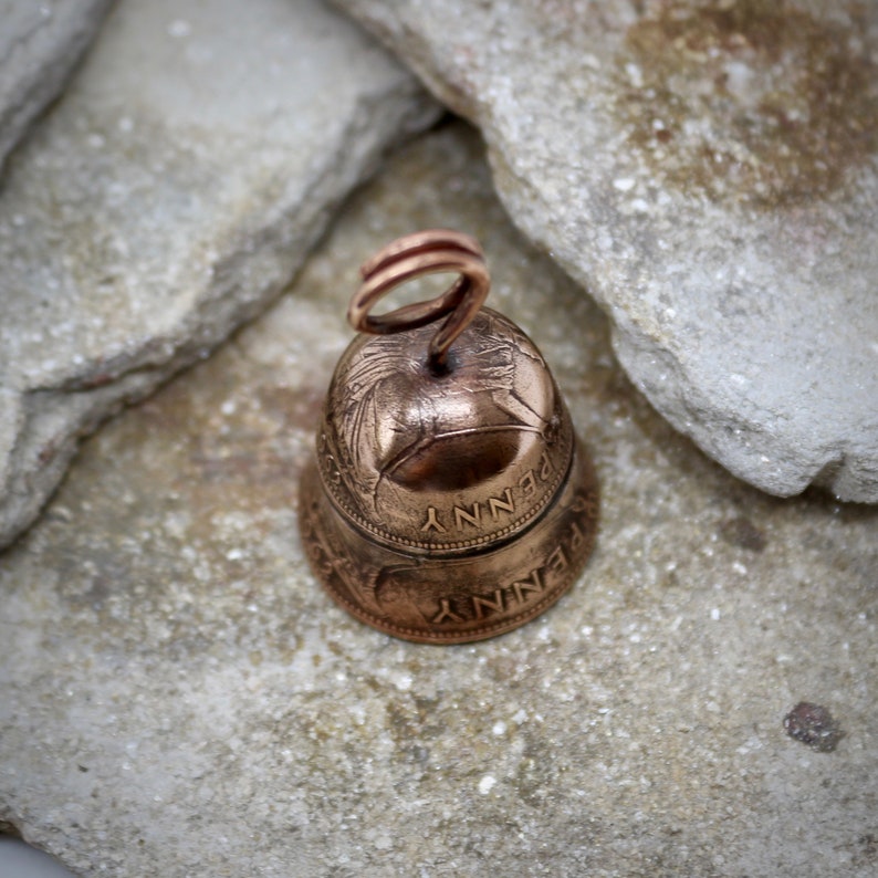 Coin Jewellery Vintage British Penny Bell. Gremlin Guardian - Etsy