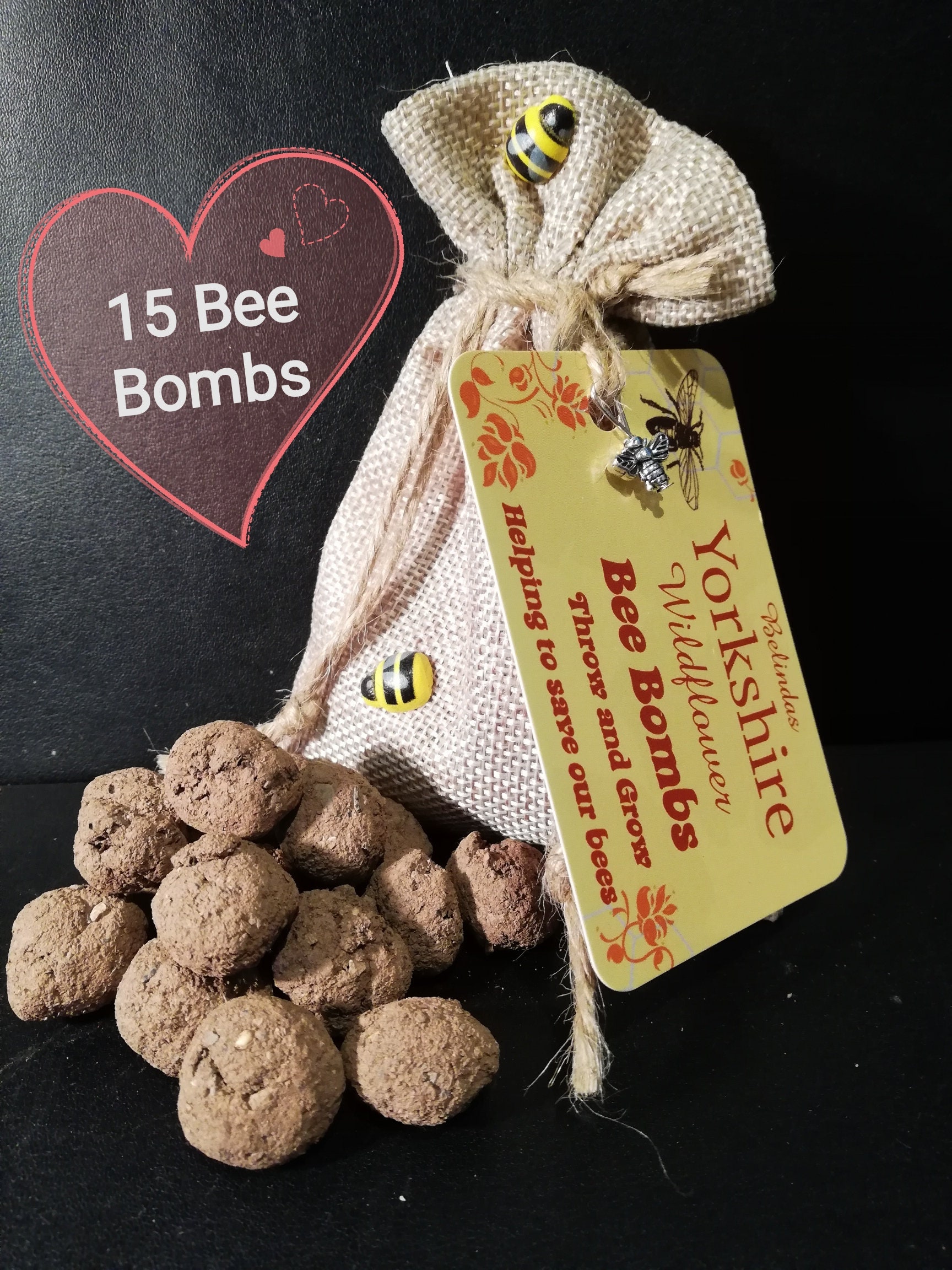 Yorkshire Made Wild Flower Bee/seed Bombs,with a Little Bee Charm - Etsy UK