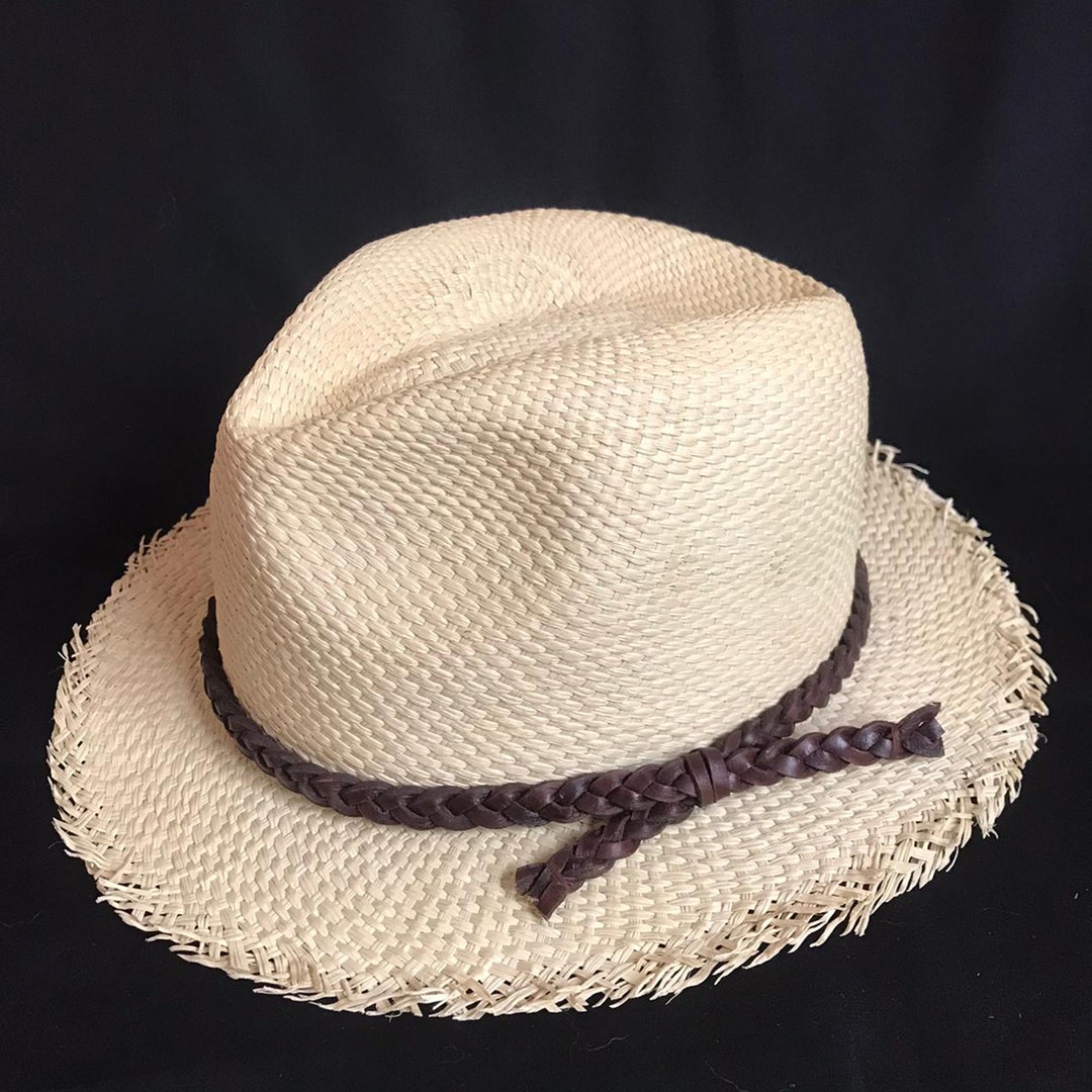 Unisex Shredded Fedora Hat, Straw Shredded Fedora Hat, Summer Fedora ...