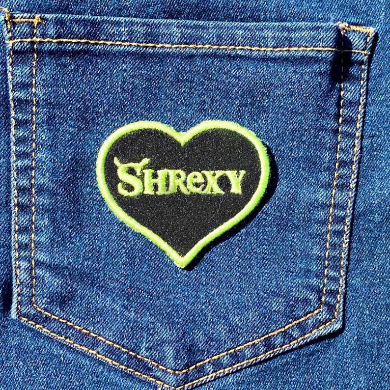 Shrexy Embroidered Iron-on Felt Heart Shrek Patch | Etsy