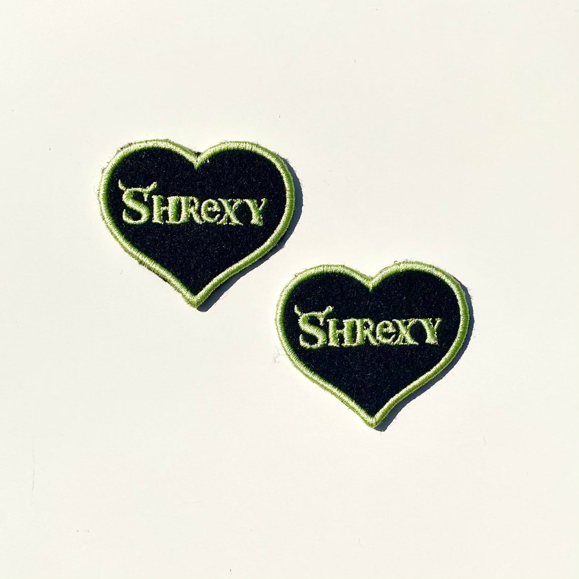 Shrexy Embroidered Iron-on Felt Heart Shrek Patch | Etsy