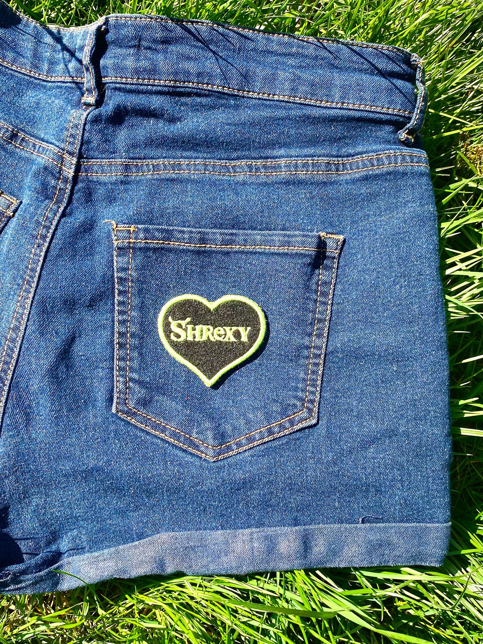 Shrexy Embroidered Iron-on Felt Heart Shrek Patch | Etsy