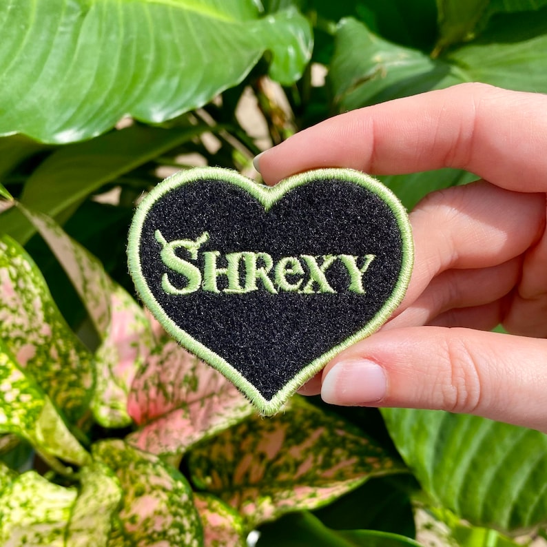Shrexy Embroidered Iron-on Felt Heart Shrek Patch | Etsy