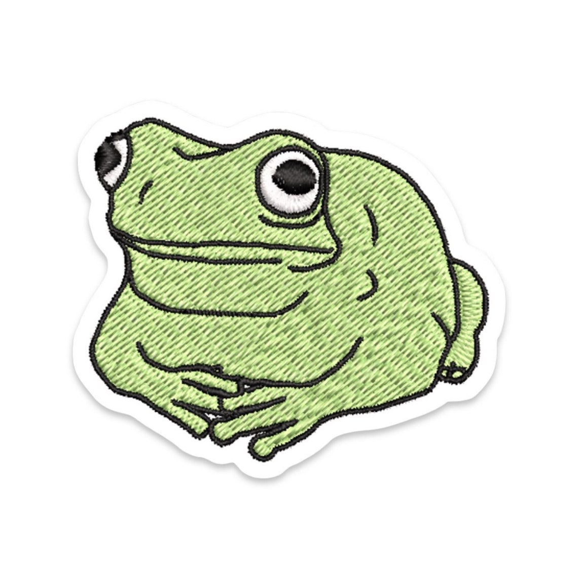 Polite Frog Embroidery Vinyl Sticker | Etsy