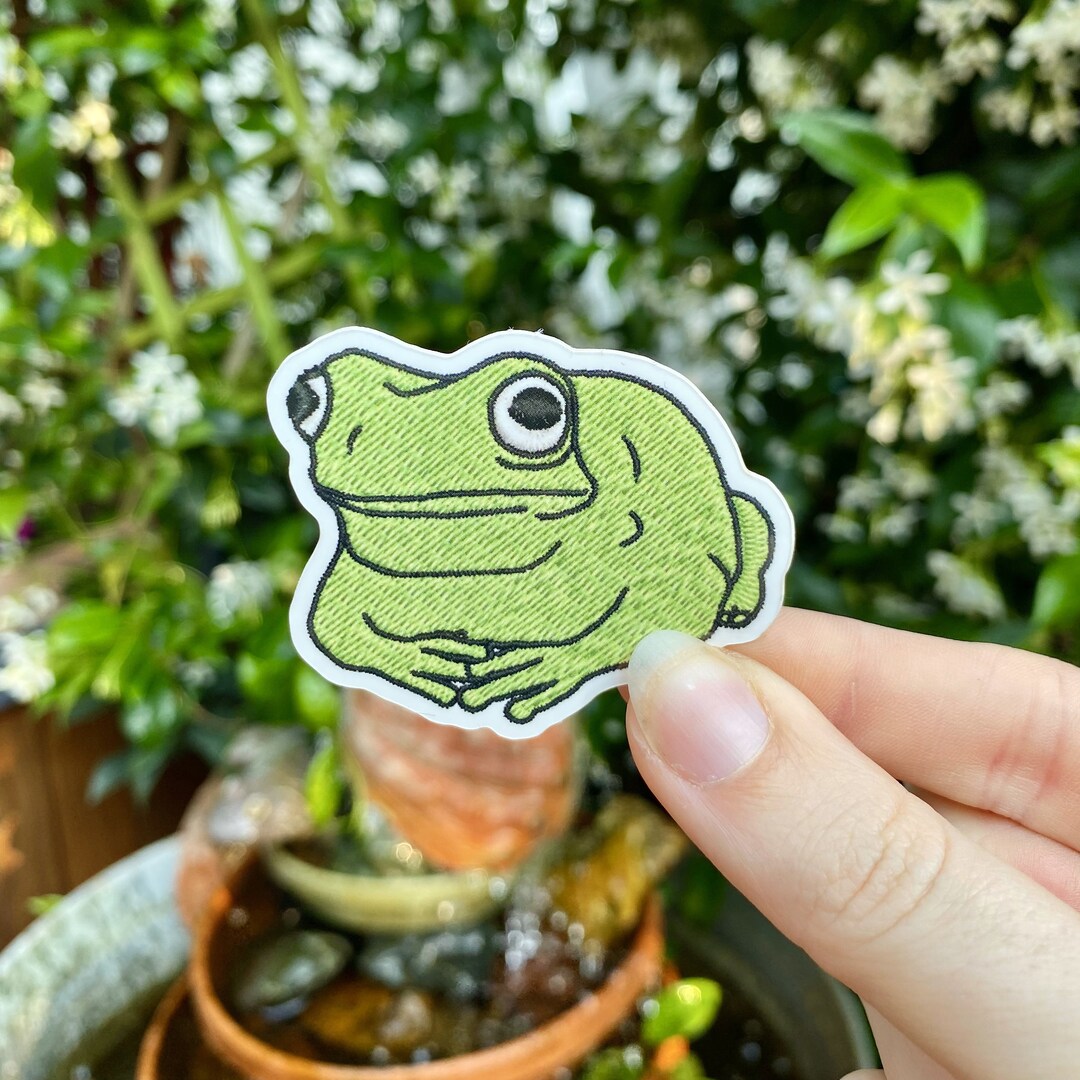 Polite Frog Embroidery Vinyl 2.1” Embroidery Sticker - Etsy