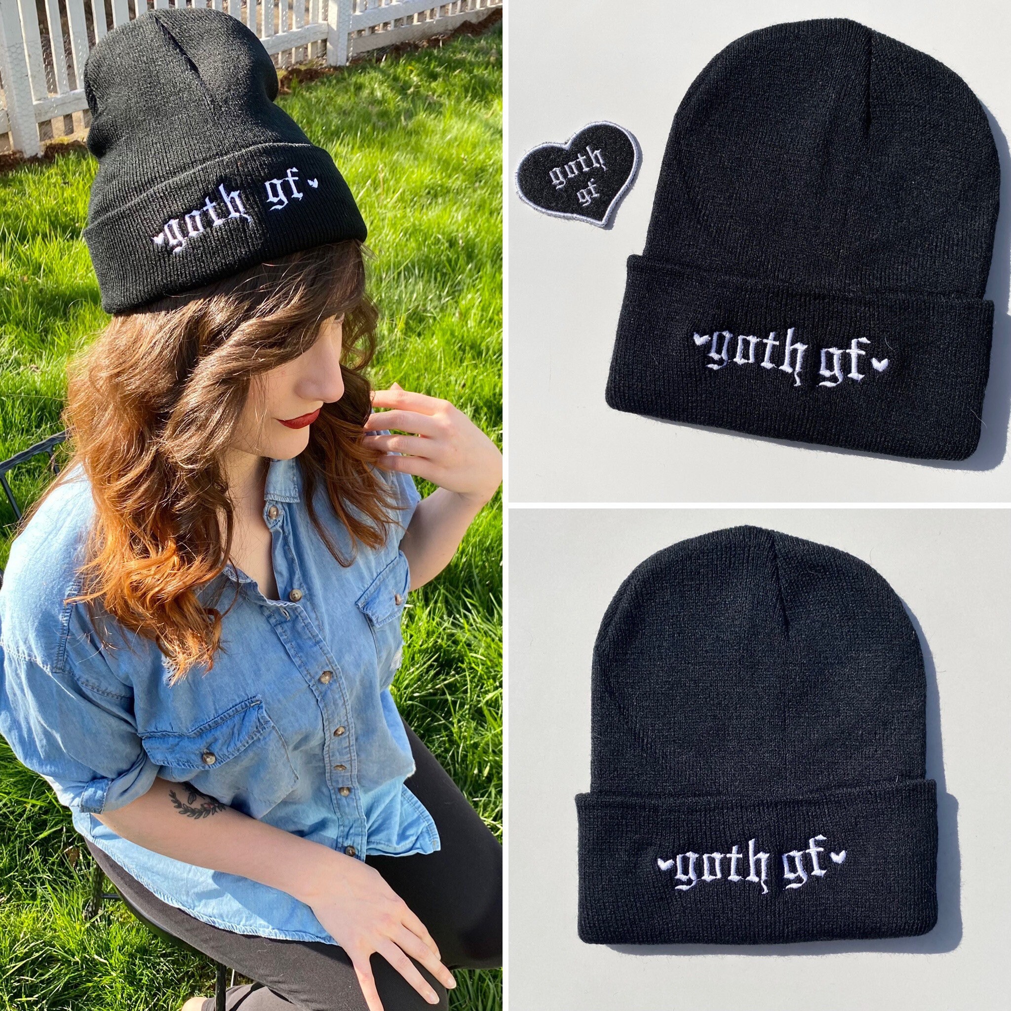 Goth Gf Embroidered Iron-on Patch | Etsy