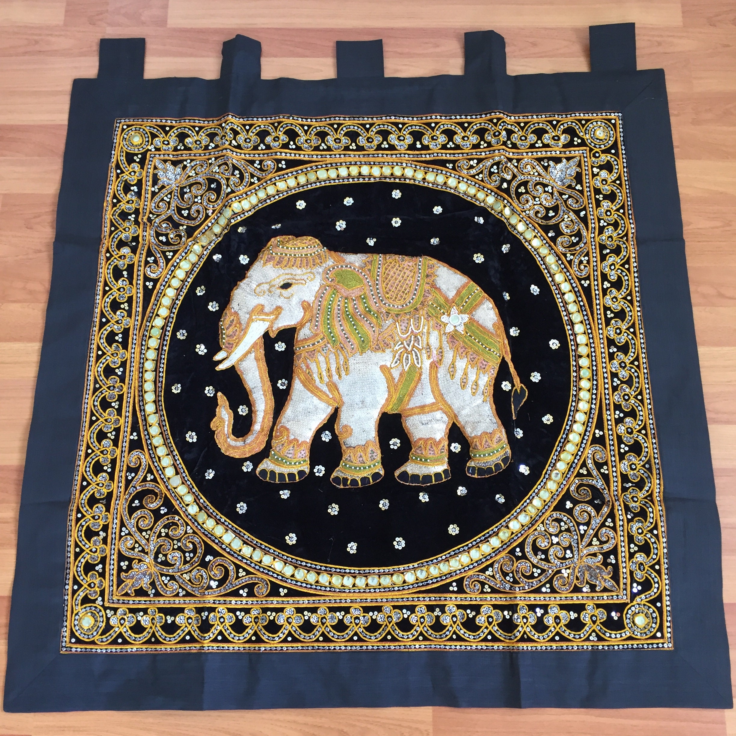 Kalaga tapestry wall hanging elephant bead embroidered | Etsy